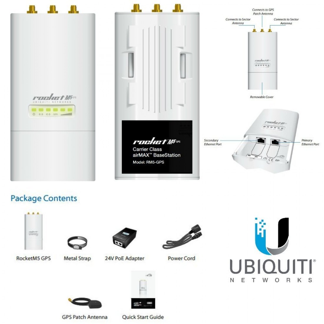 ROCKET M5-GPS 5GHz Hi Power 2x2 MIMO AirMax