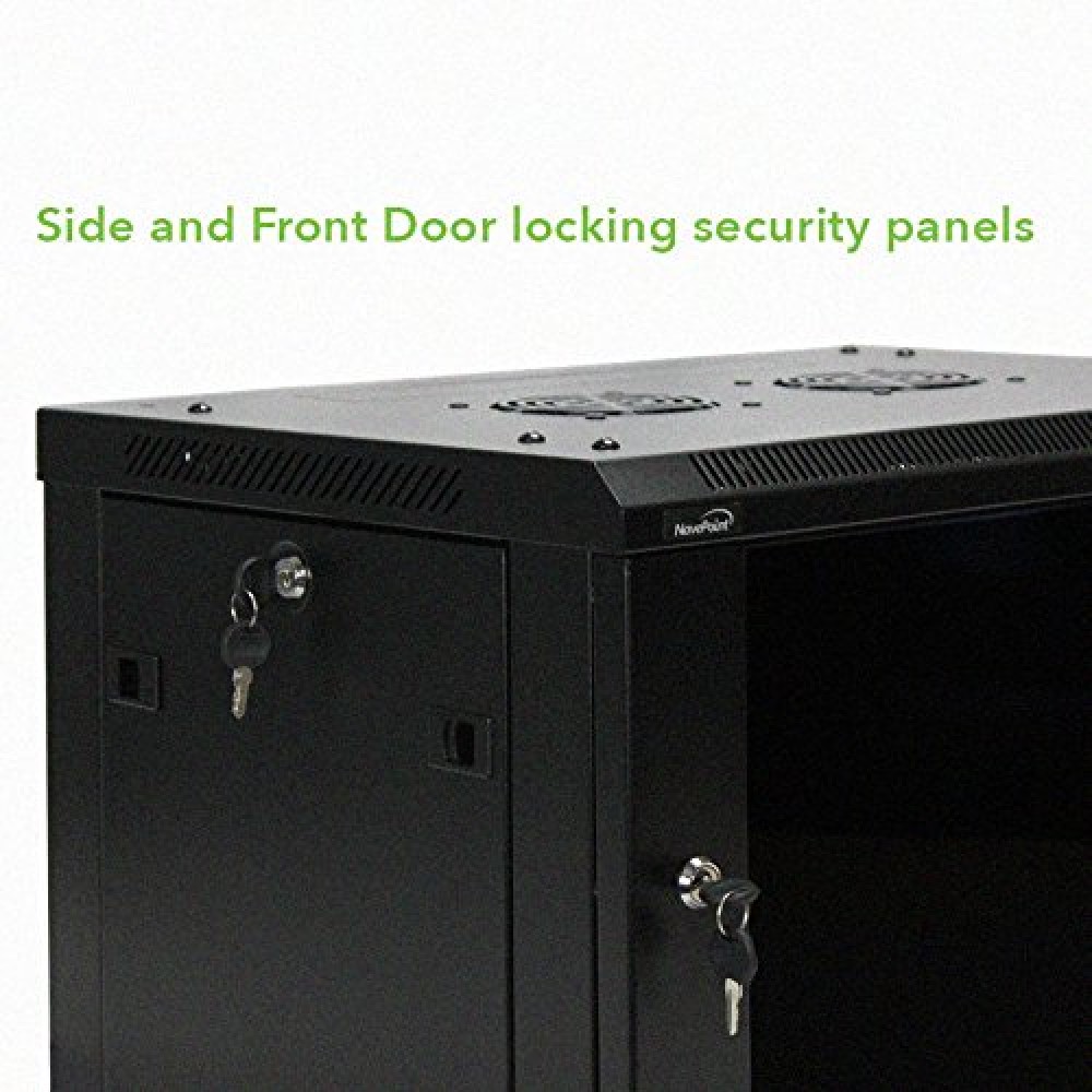 Navepoint 12U Deluxe IT Wallmount Cabinet Enclosure 19-Inch Server ...
