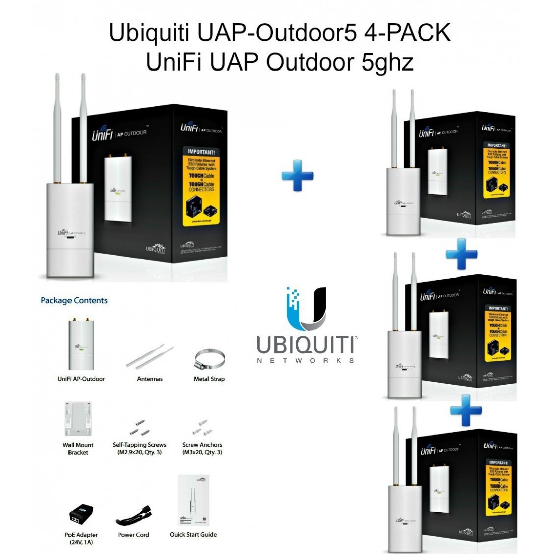 Ubiquiti UAP-Outdoor5 4-PACK UniFi UAP Outdoor 5ghz, UAP Outdoor5, UAP ...